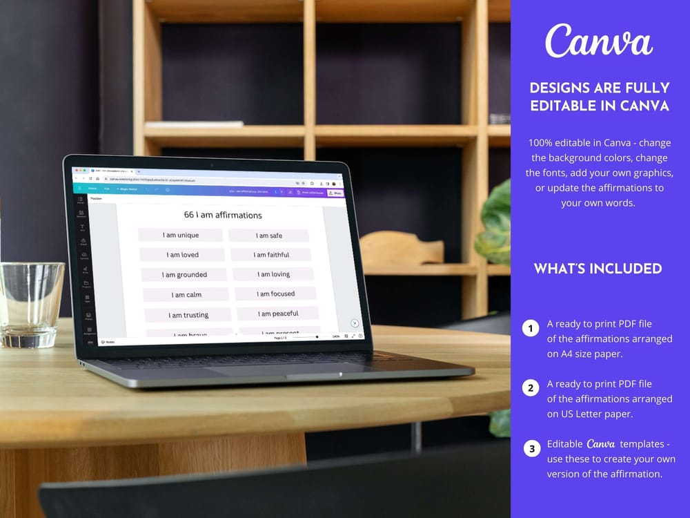 FREE printable pdf list of I AM affirmations.