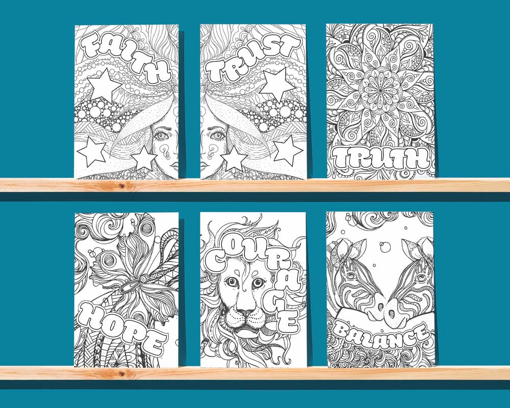 12 spiritual coloring sheets for adults