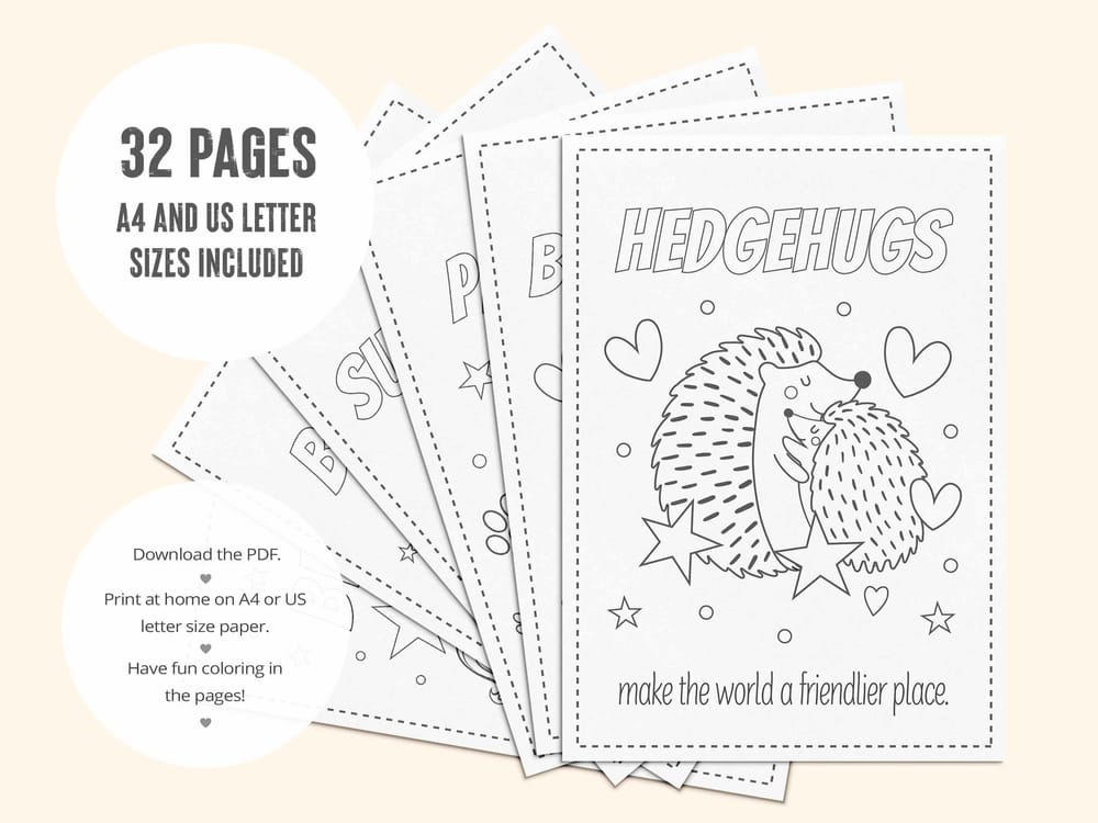 32 positive affirmation coloring pages for kids.