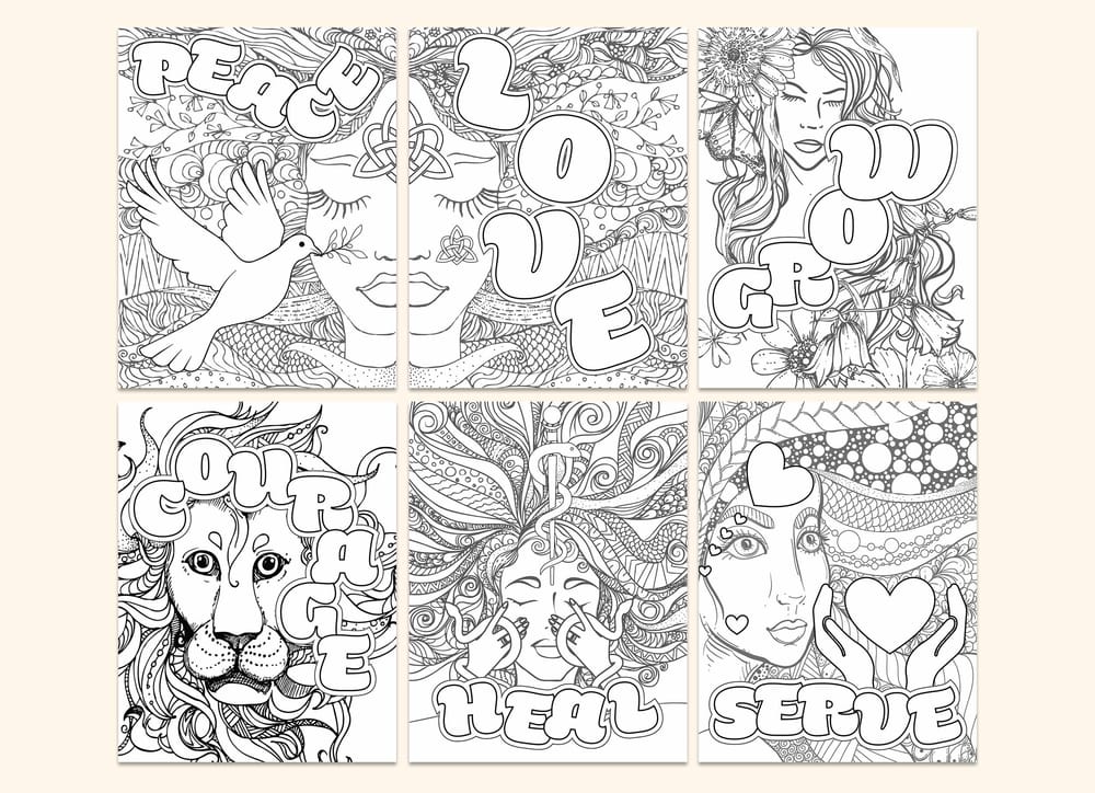 Spiritual coloring page for adults: "Trust"