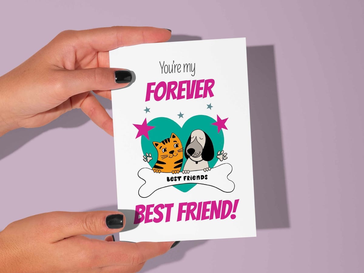 Printable friendship day card - forever best friends