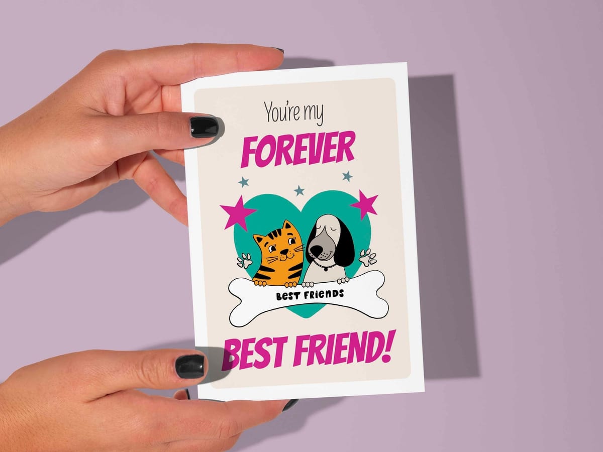 Printable friendship day card - forever best friends