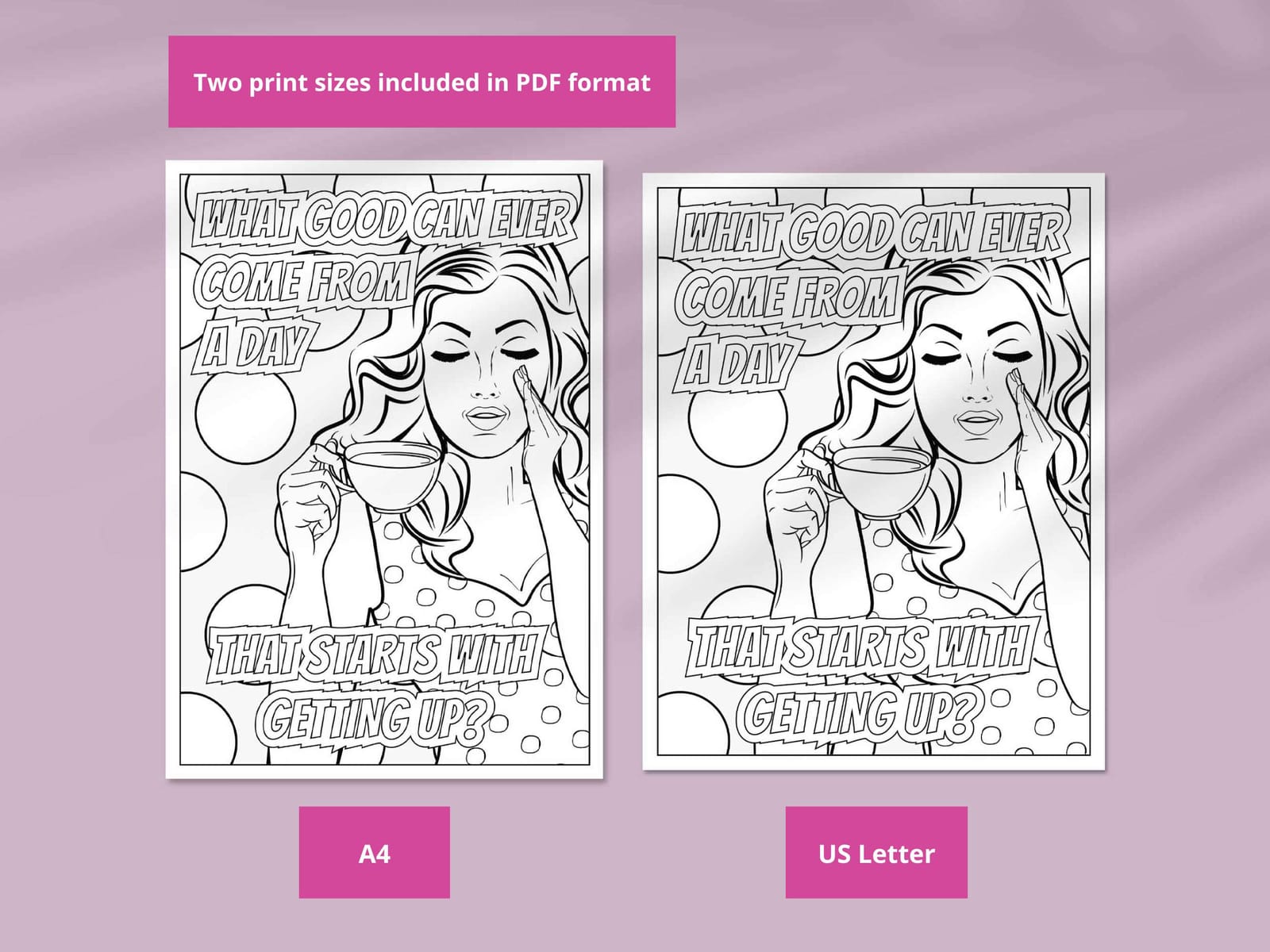 Funny coloring page for adults with sarcastic quote