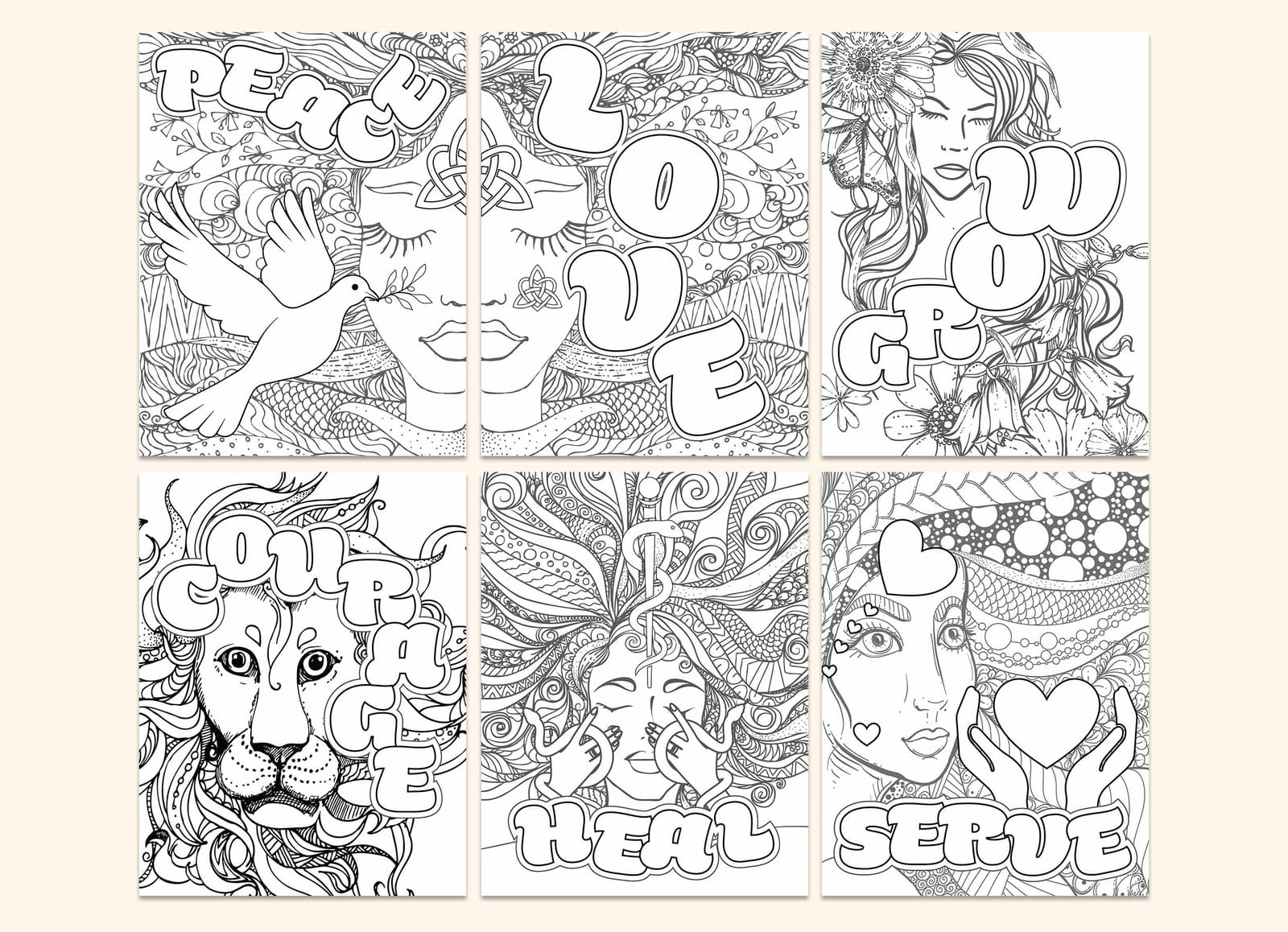 Spiritual coloring page for adults: "Trust"