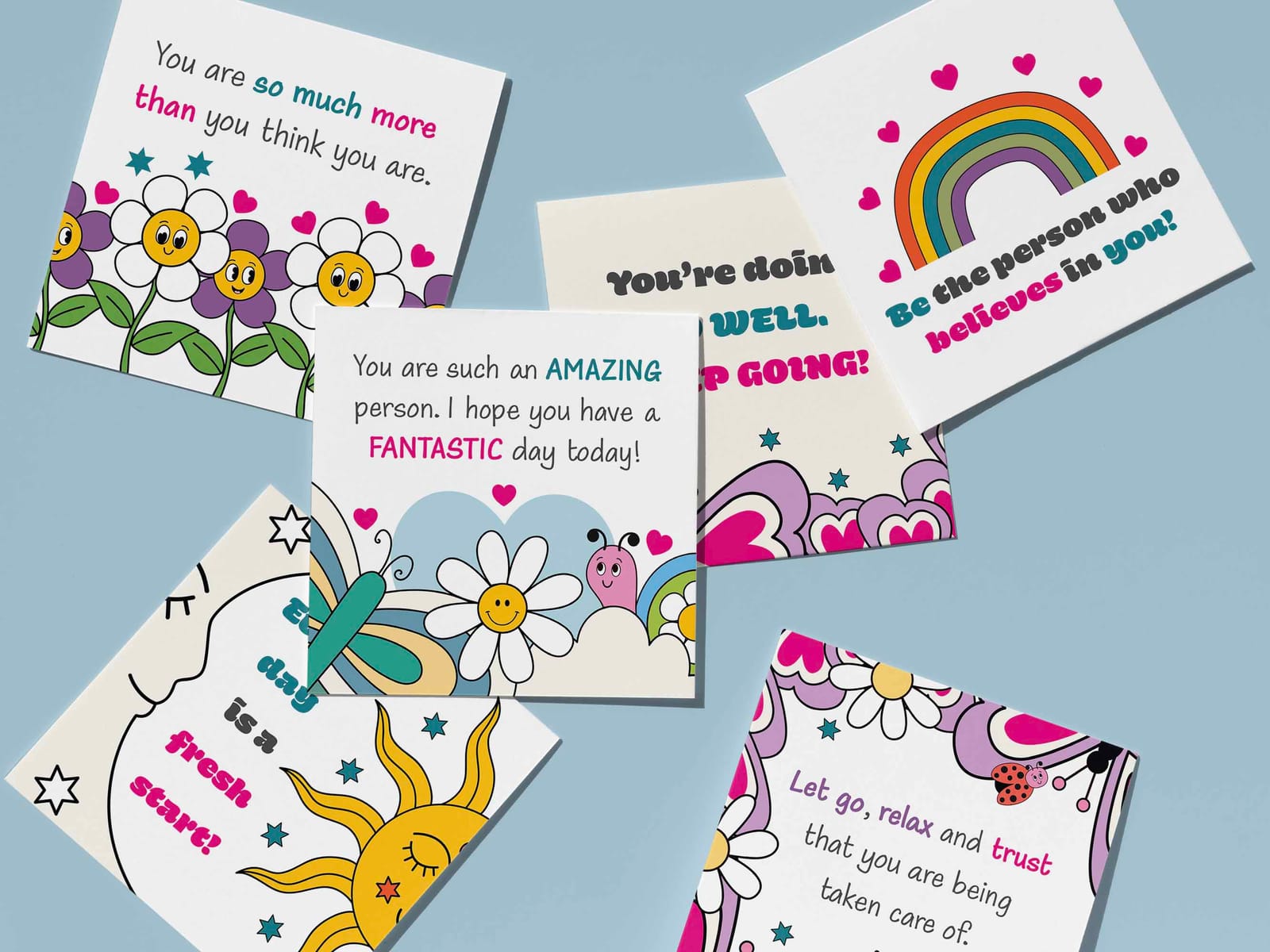 Kindness note cards with words of encouragement.