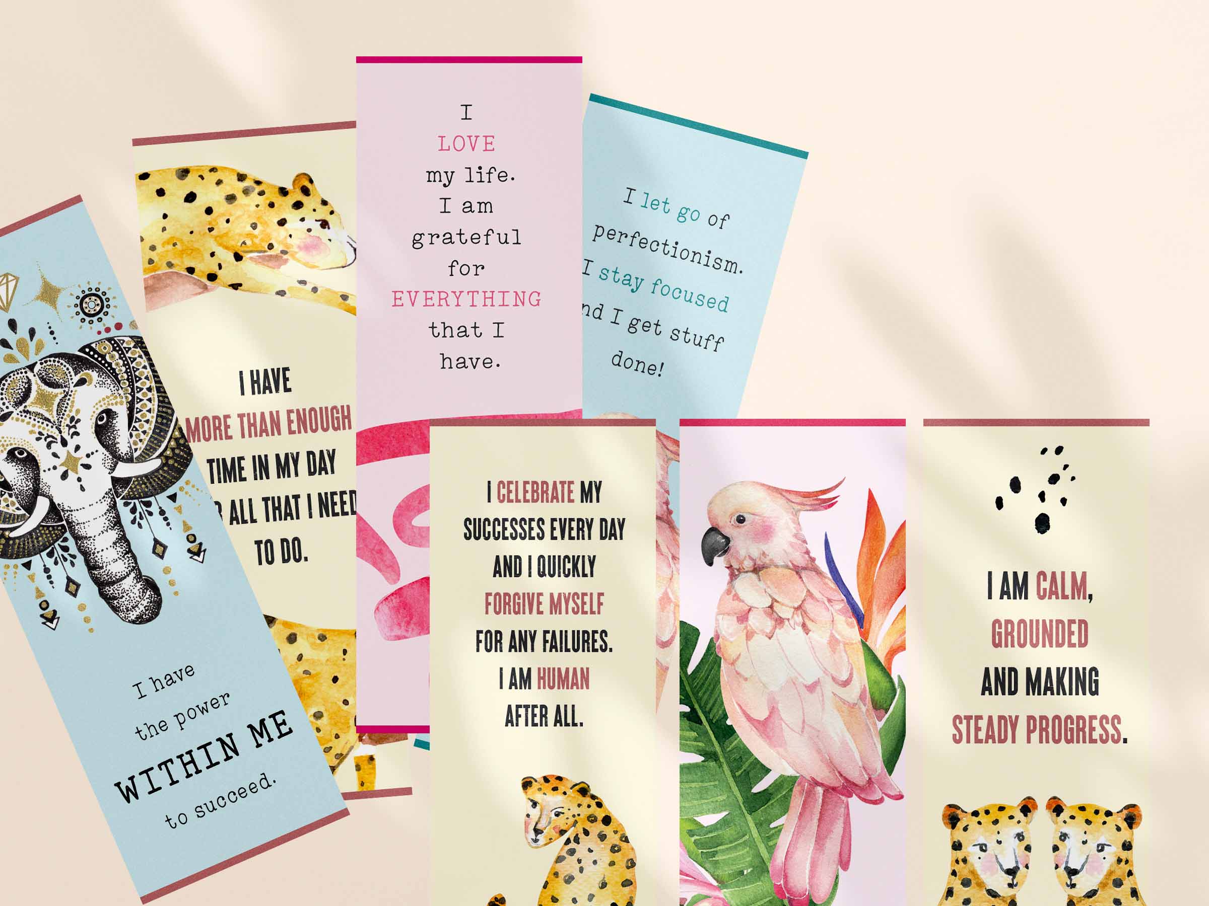 FREE printable positive morning affirmation bookmarks