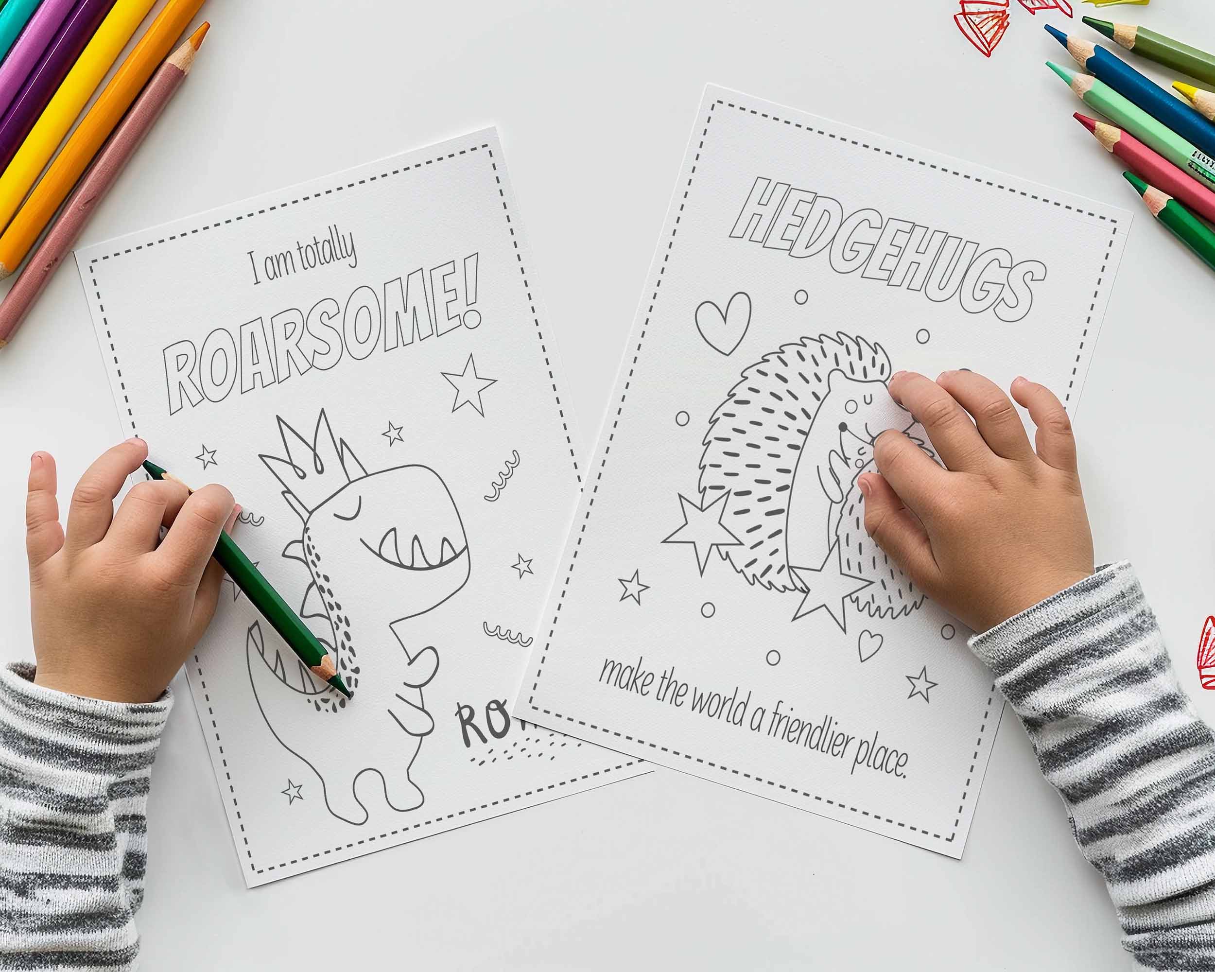 32 positive affirmation coloring pages for kids.