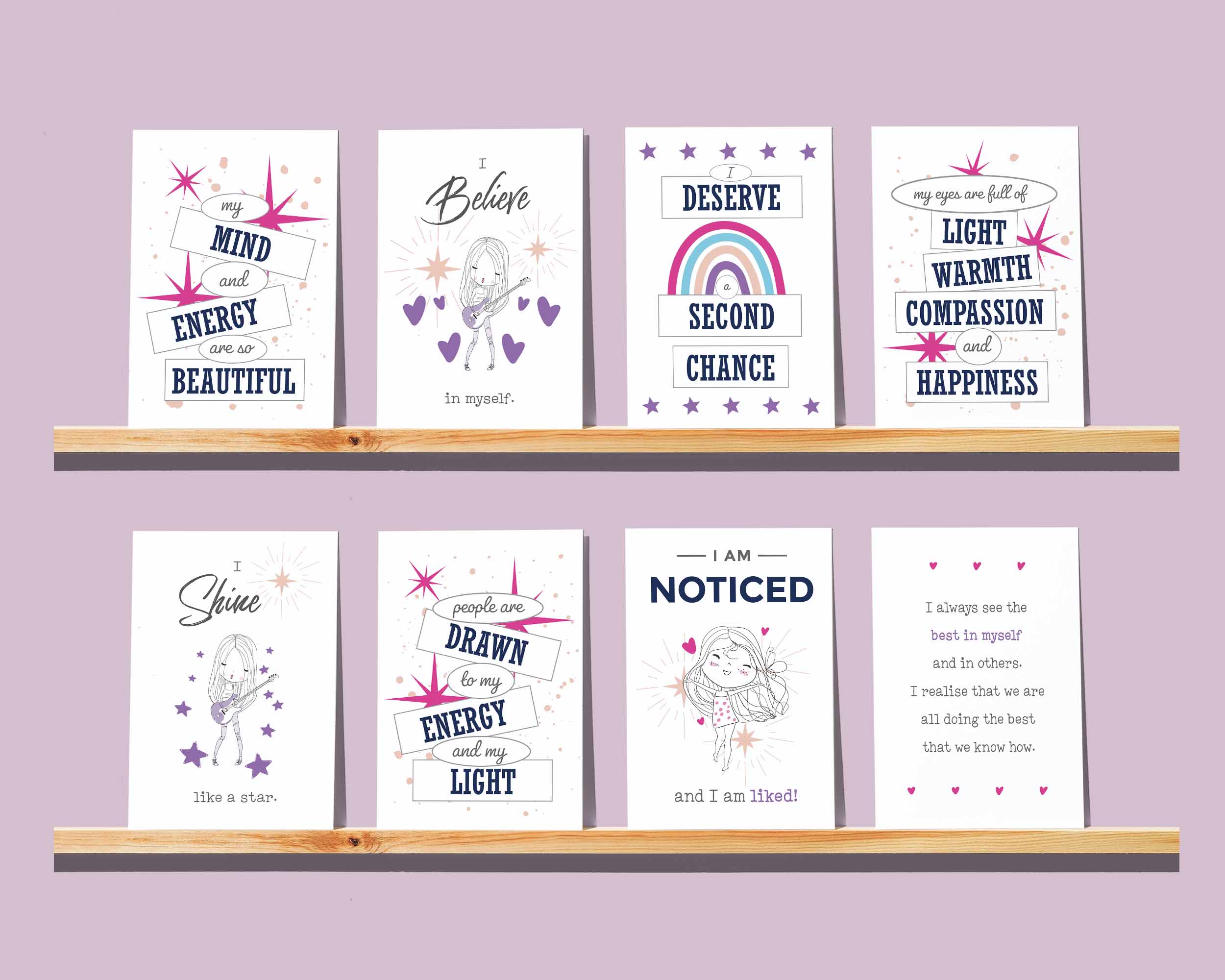 Printable positive affirmation cards for self love.