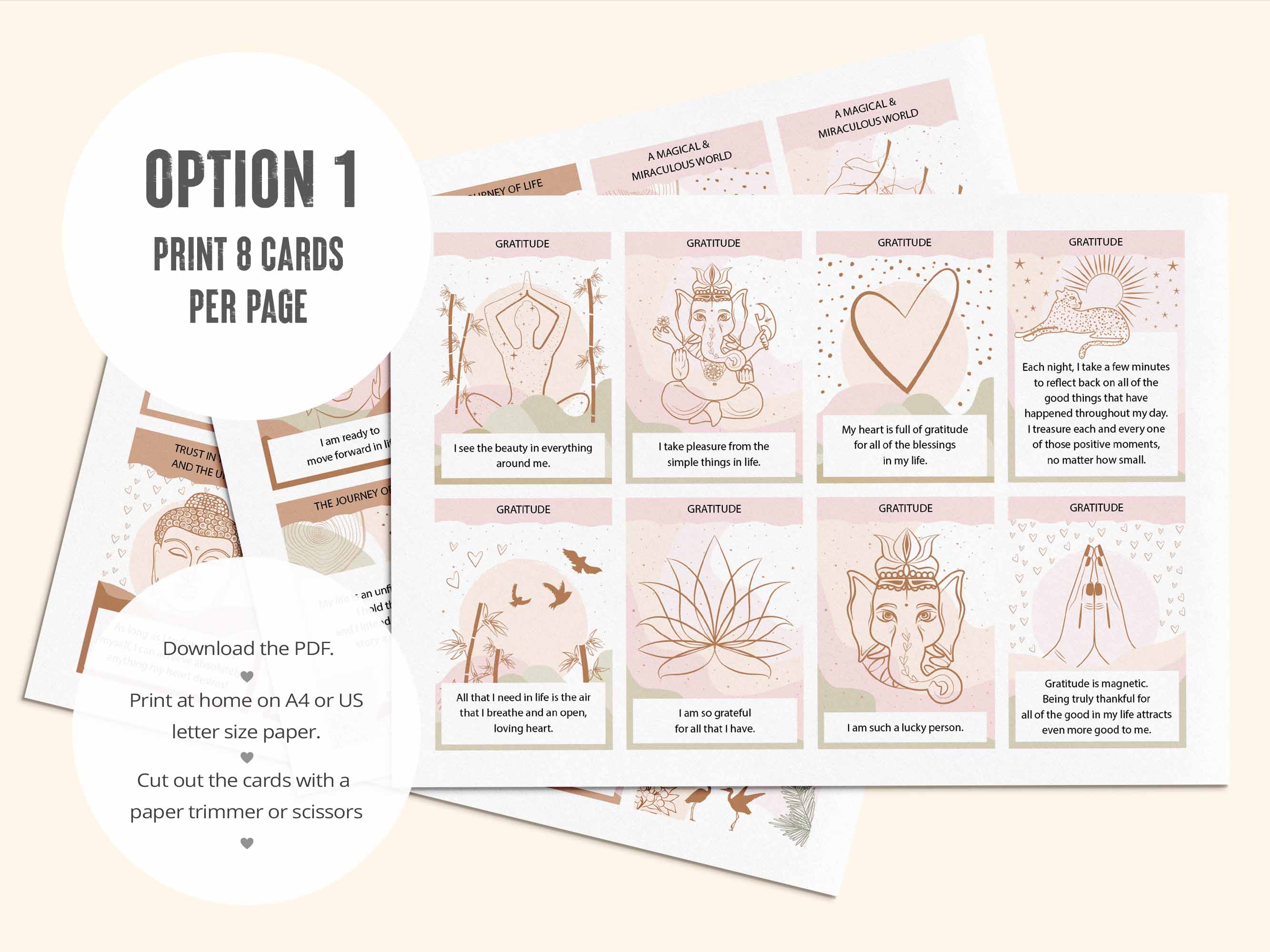 80 boho style printable positive affirmation cards