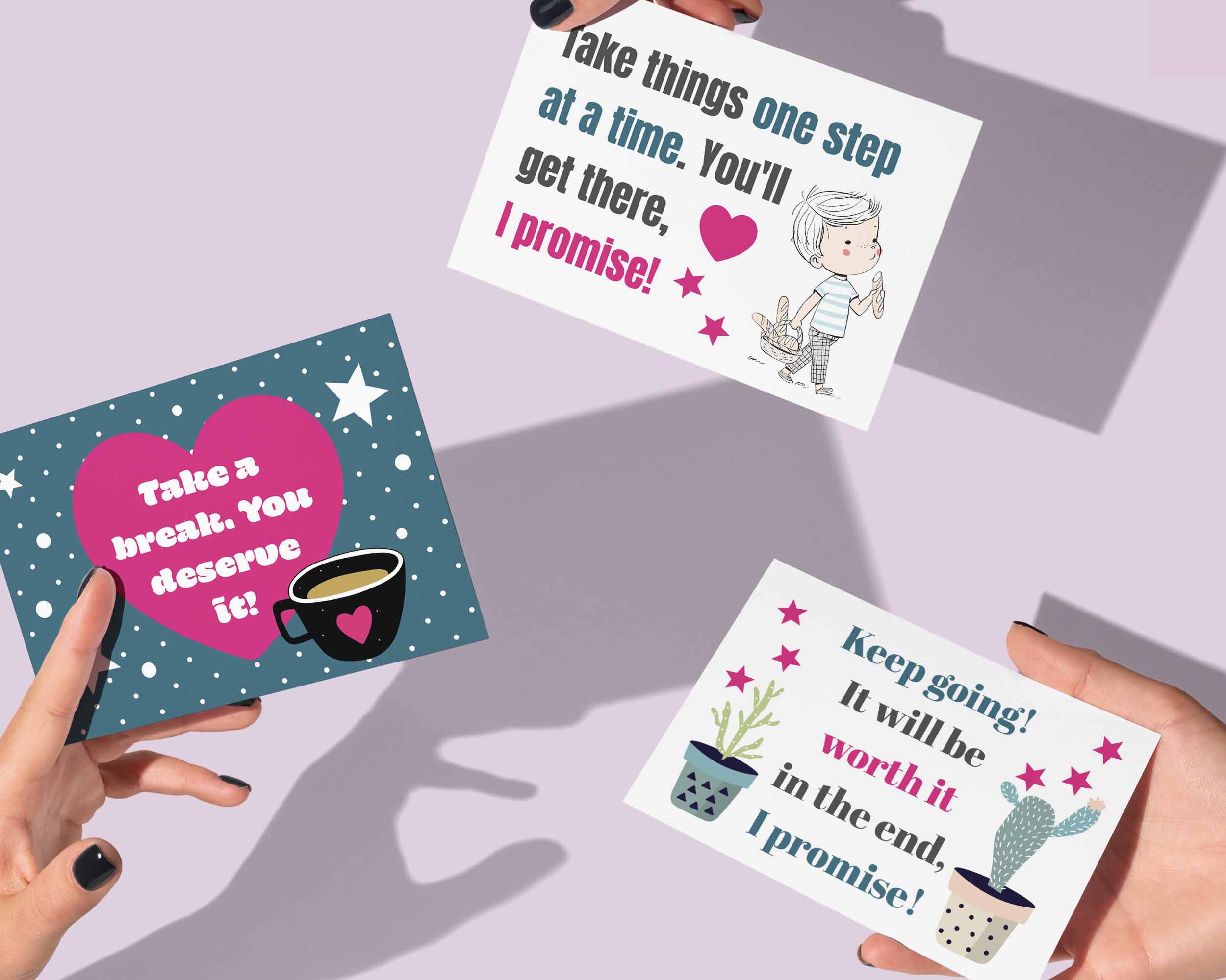 Kindness note cards with words of encouragement.