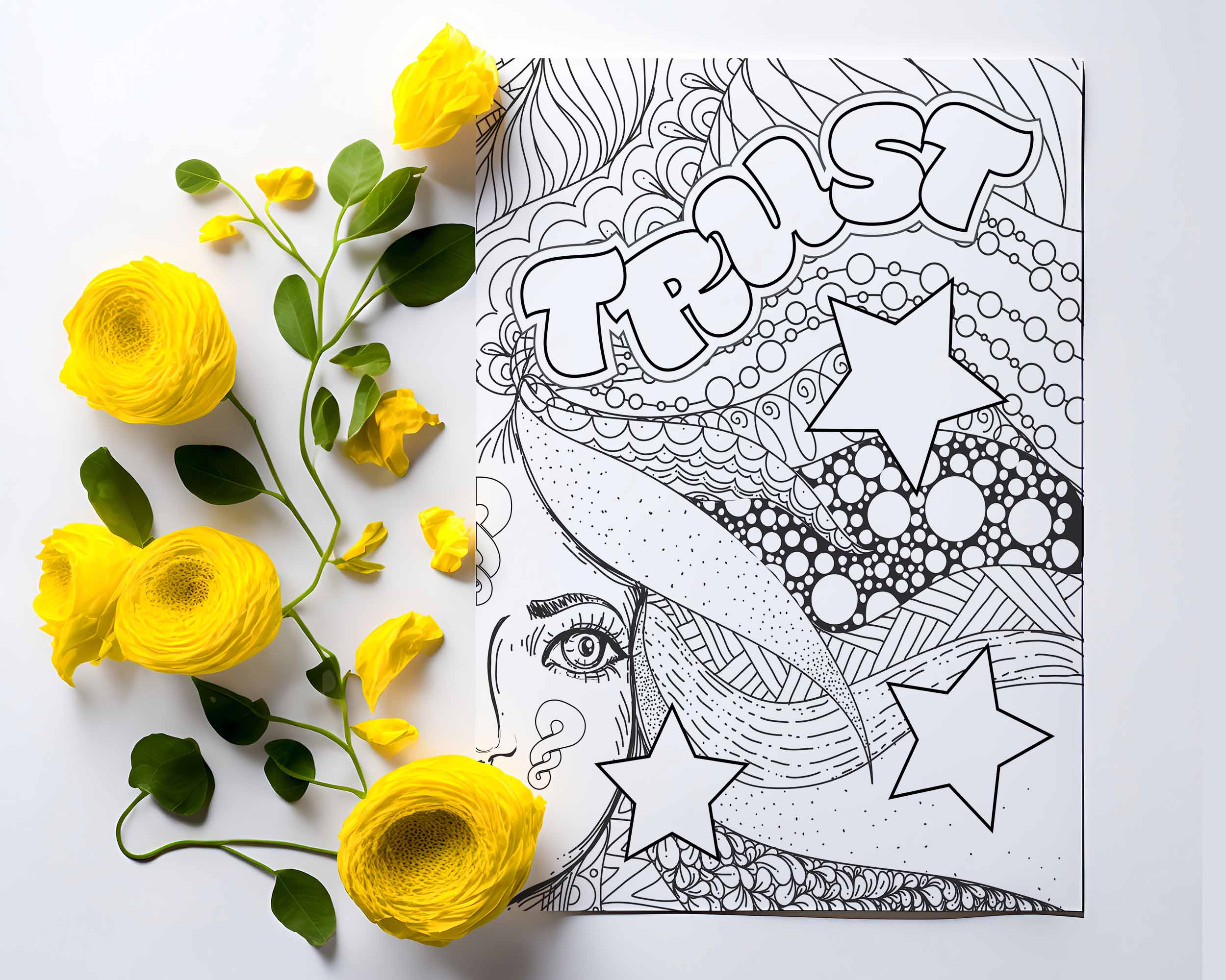 Spiritual coloring page for adults: "Trust"