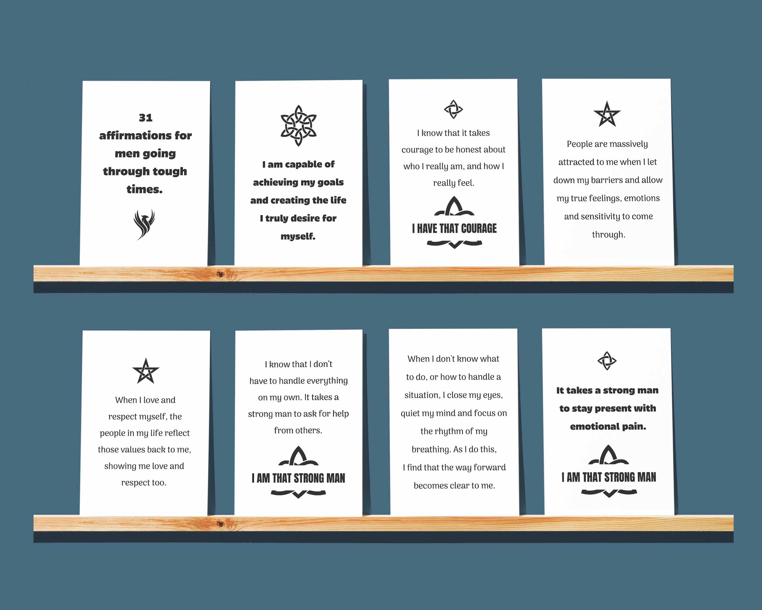 31 male positive affirmations for finding inner strength.