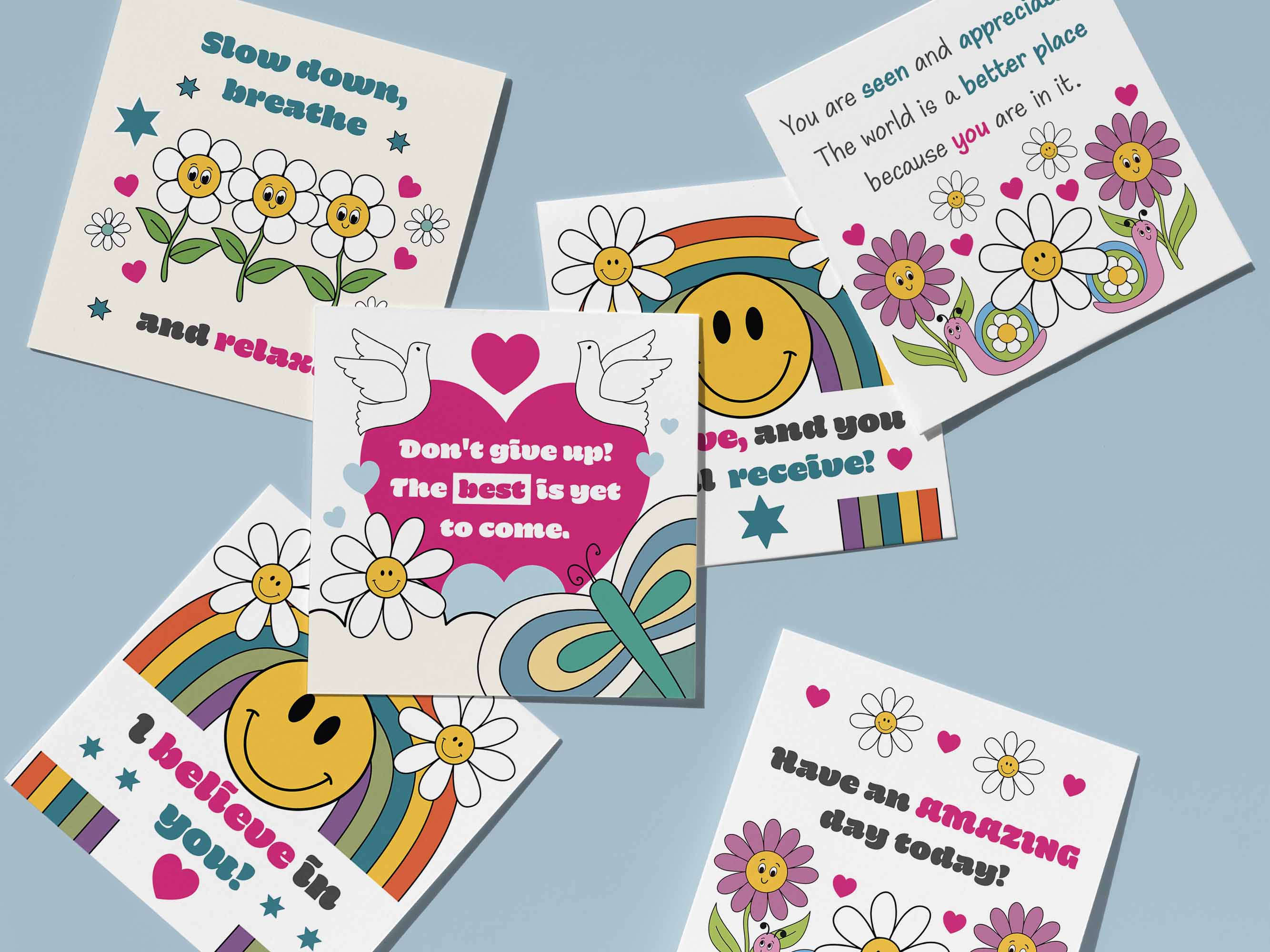 Kindness note cards with words of encouragement.