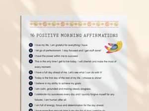 Printable positive morning affirmations list