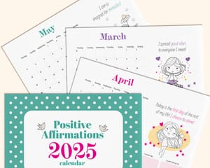 2024 printable PDF calendar with positive affirmations