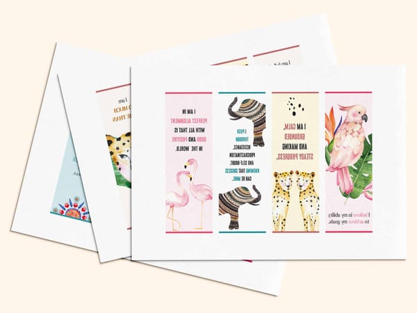 FREE printable positive morning affirmation bookmarks