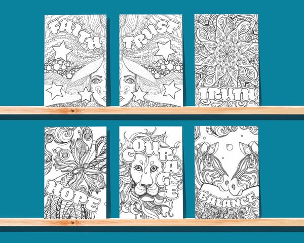 12 spiritual coloring sheets for adults