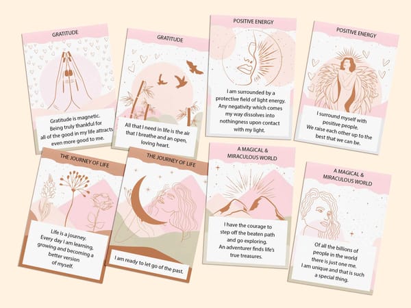 80 boho style printable positive affirmation cards